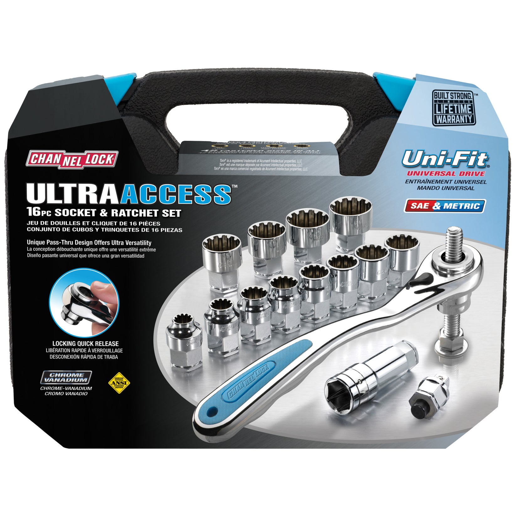 16pc Pass-Thru Uni-Fit Socket Set (39100) – CHANNELLOCK®