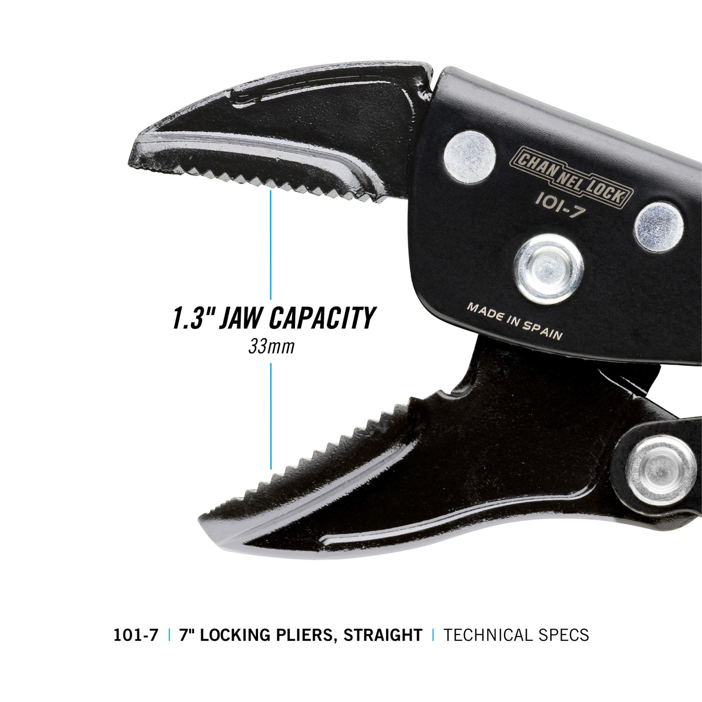 101-7 7-inch Straight Jaw Locking Pliers | Shop CHANNELLOCK®