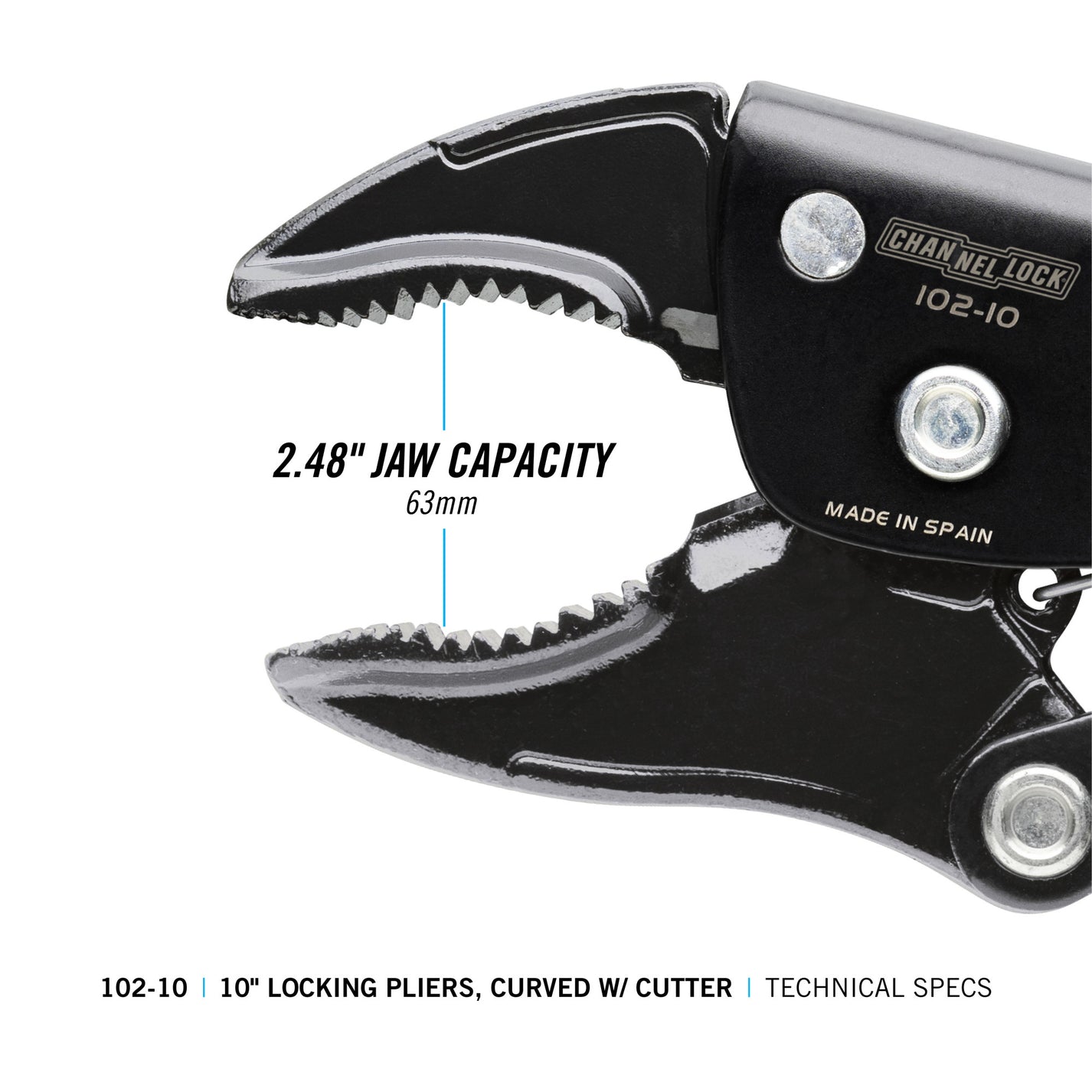 102-10 10-inch Curved Jaw Locking Pliers w/ Cutter | Shop CHANNELLOCK®