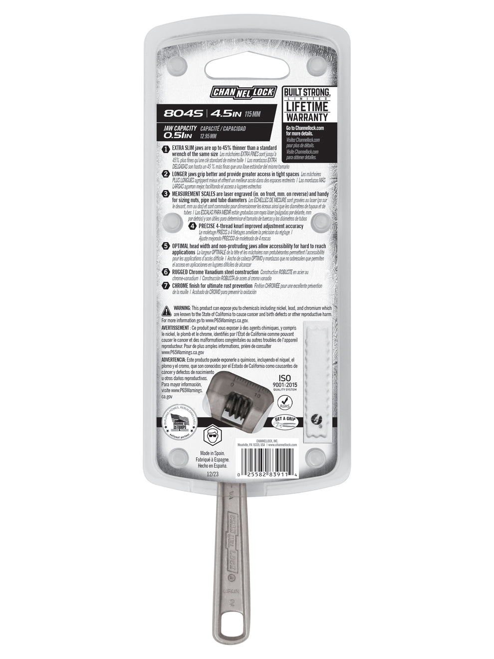 Extra Slim Jaw Adjustable Wrench | Shop CHANNELLOCK®